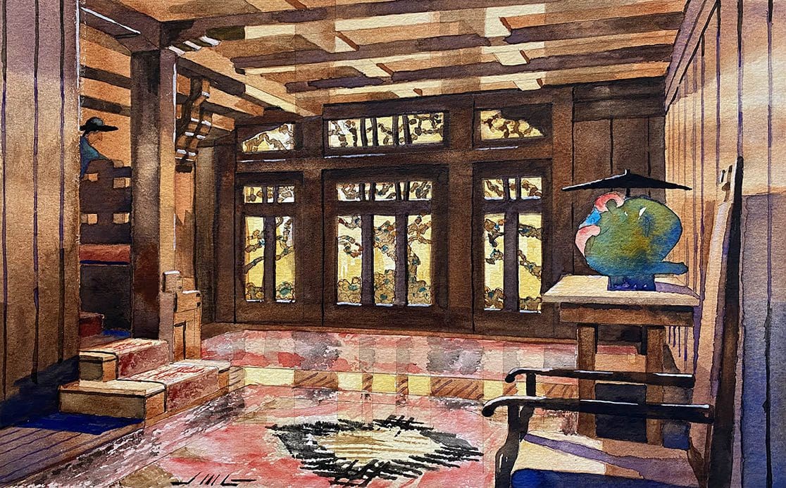 Watercolor Painting of Gamble House in Pasadena By Greene & Greene ...
